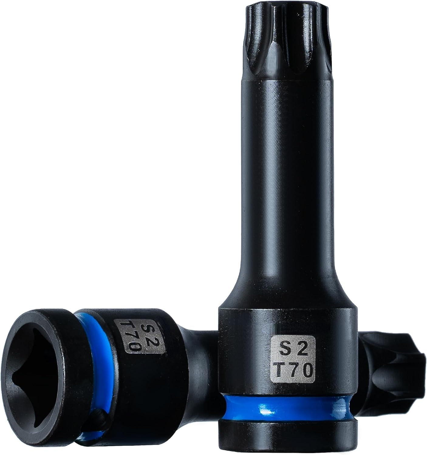 Torx T70 Impact Bit Socket Set 2pcs,1/2" S2 Steel Air Drive Star Sockets, Long High Impact Bits ...