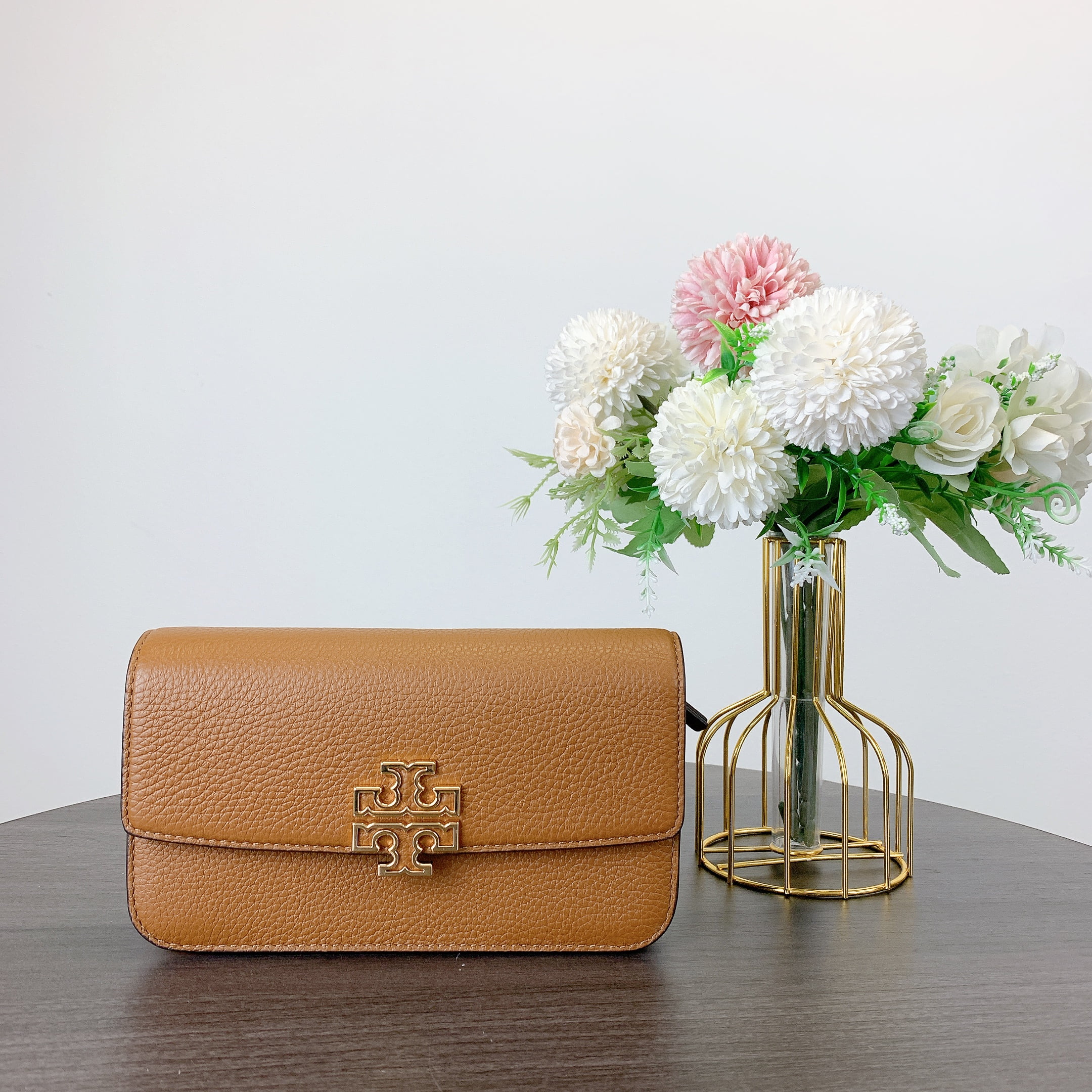 Tory Burch 141012 Britten Small Chain Wallet Wristlet Crossbody Bag IN ...