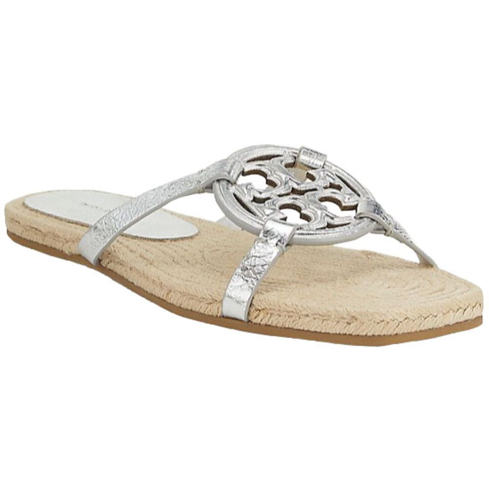 Tory Burch Footwear Geo Bombe Miller Espadrille Slide Silver - Walmart.com