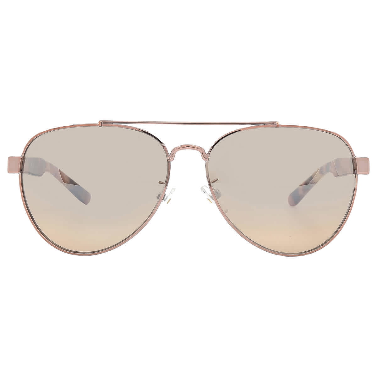 Tory Burch Women's Aviator Sunglasses, Shiny Rose Gold Metal Frame ...