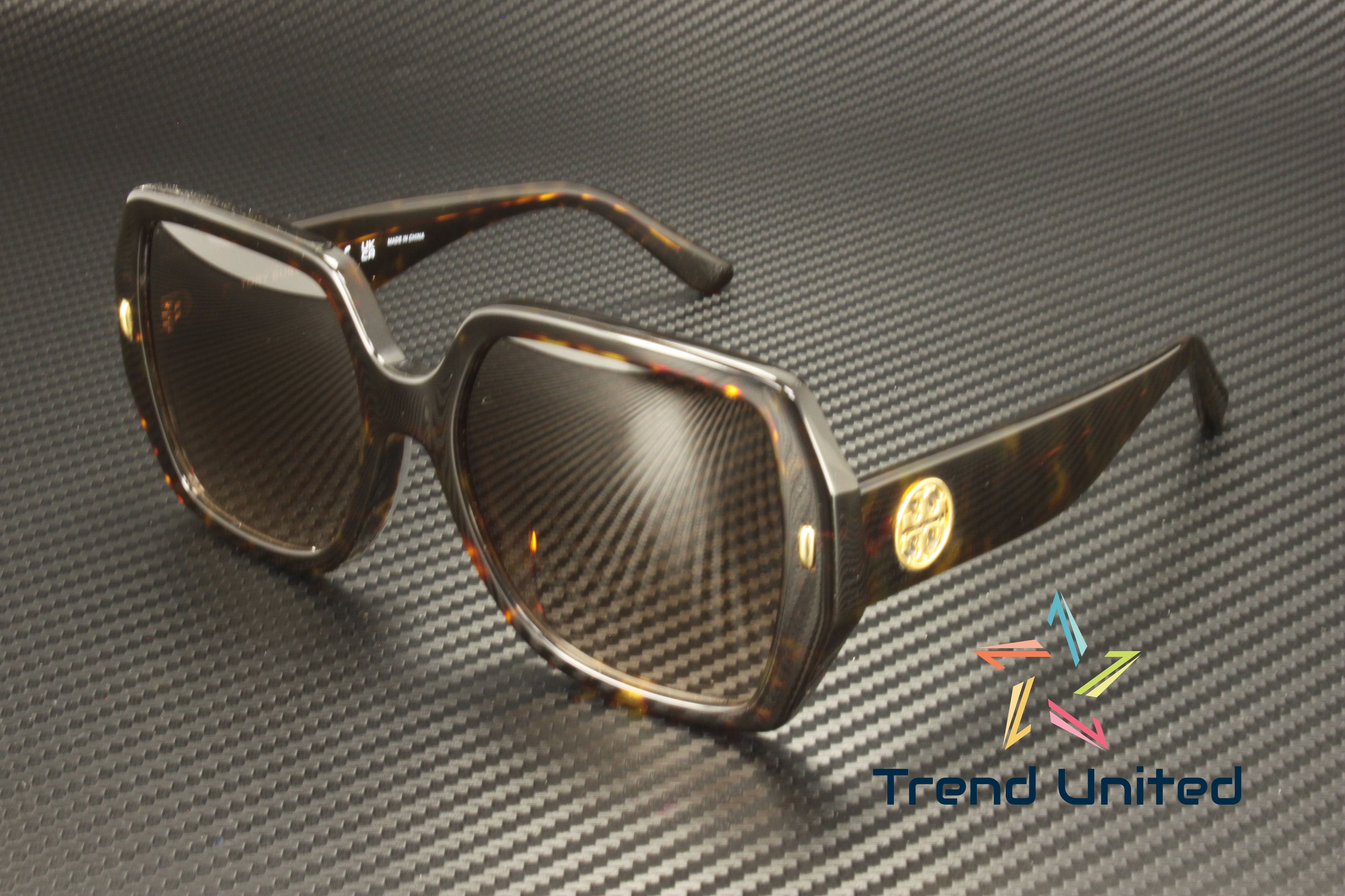 Tory Burch TY 7191U Plastic Womens Square Sunglasses Dark Tortoise 54mm ...