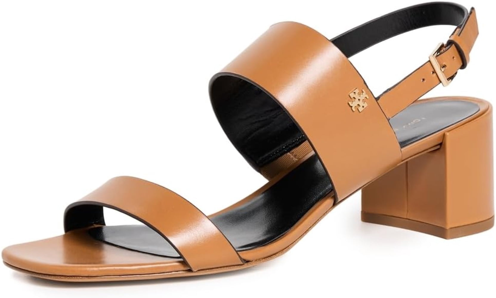 Tory Burch Women's 50mm Double T Heel Sandals, Caramel Corn/Perfect ...