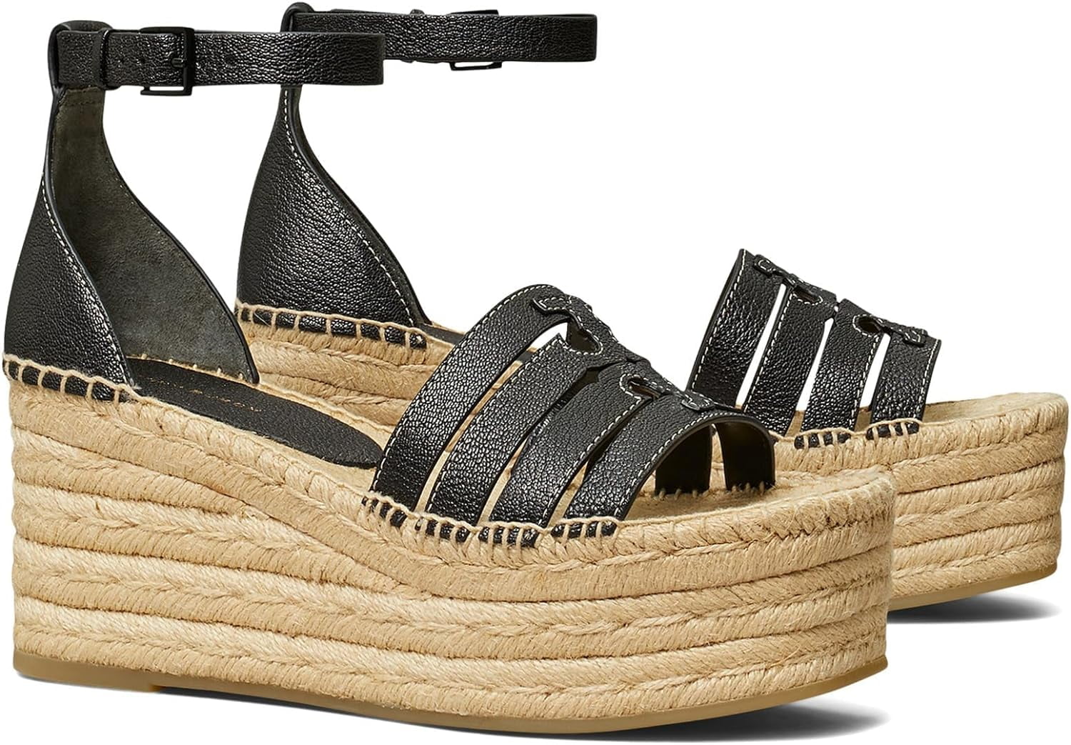 Tory Burch Women's 80 mm INES Cage Wedge Espadrille Platform, Perfect ...