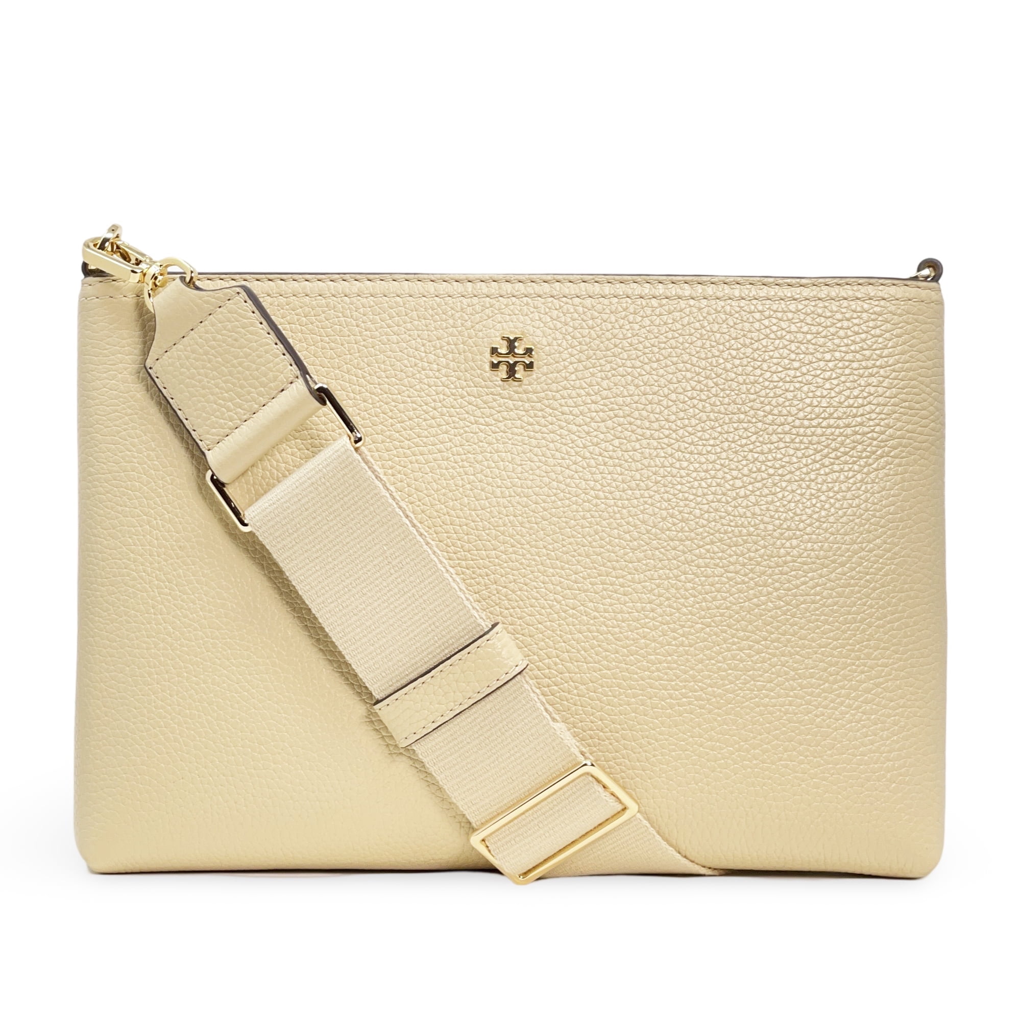 Tory Burch Women's Blake Medium Pebbled Leather Top-Zip Swingpack Crossbody Bag (Soft Serve ...