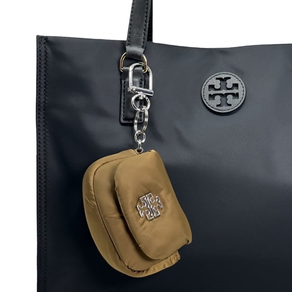 Tory Burch Women's Britten Nylon Small Puffy Card Case (Coffee ...