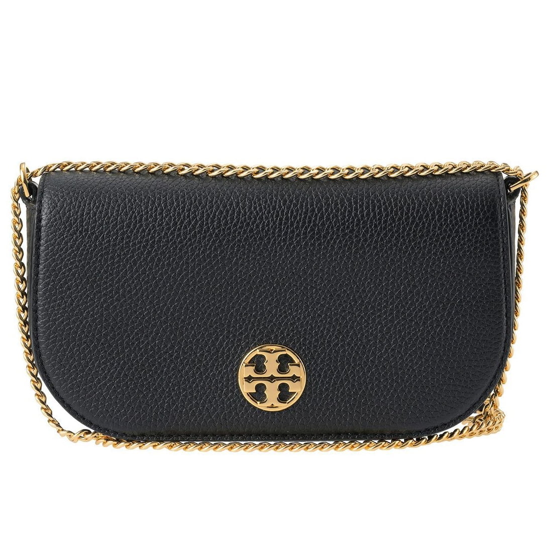 Tory Burch Women's Chelsea Small Pebbled Leather Crossbody Bag (Black ...
