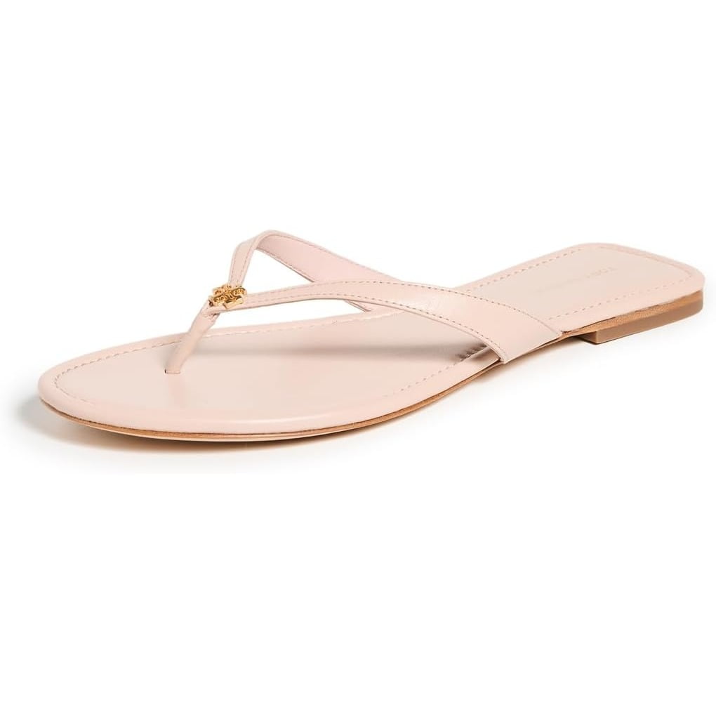 Tory Burch Women's Classic Flip Flops, Shell Pink Slides Shoes ...