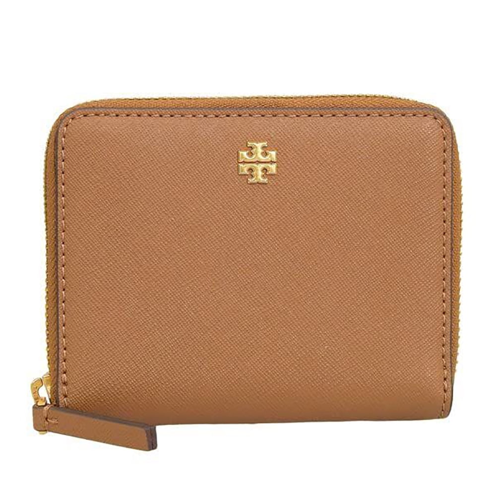 Tory Burch Women's Emerson Saffiano Leather Small Wallet (Moose ...