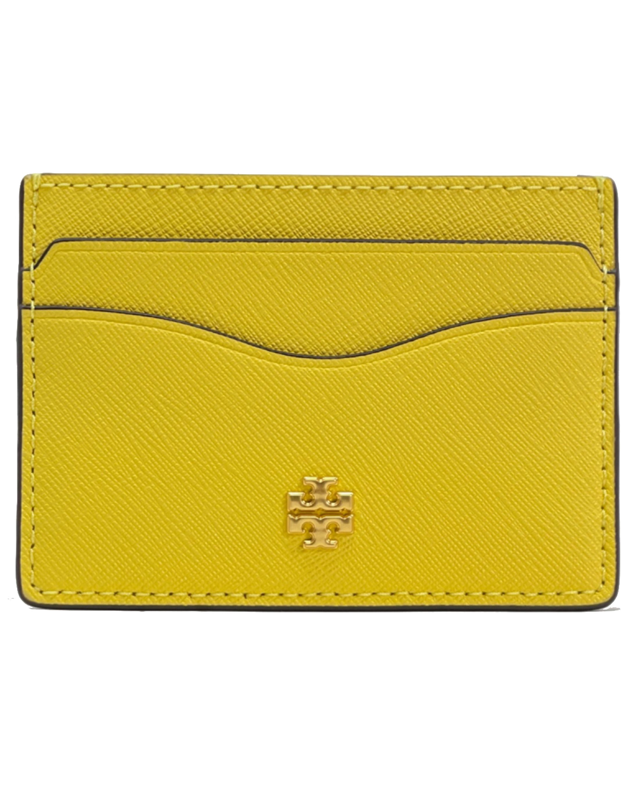 Tory Burch Women's Emerson Saffiano Leather Slim Card Case (Yarrow ...