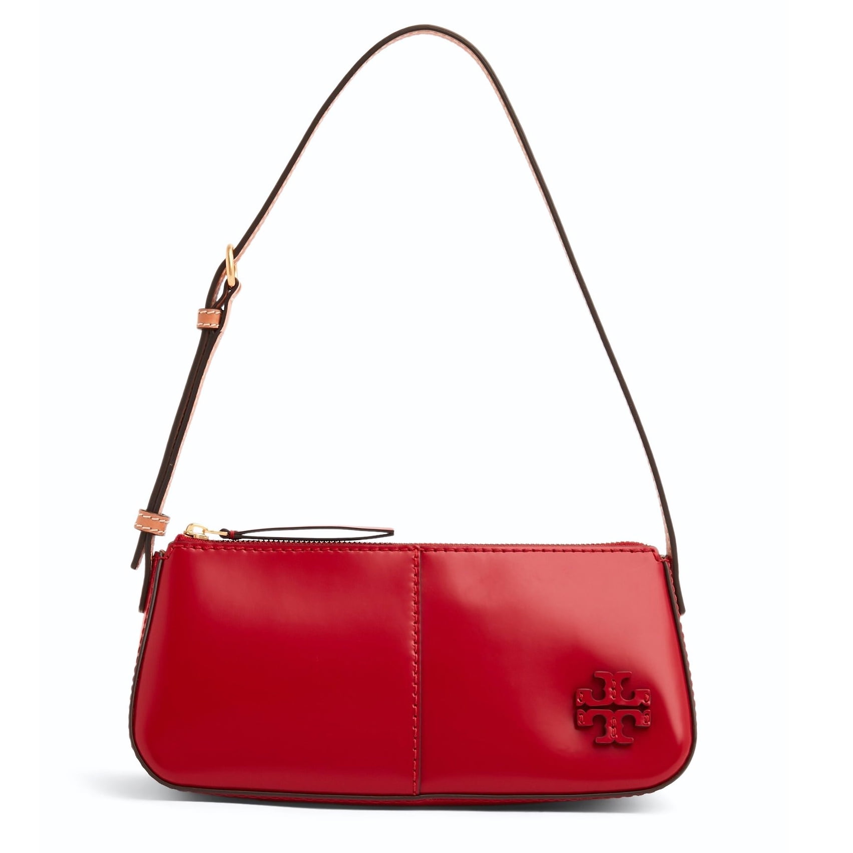 Tory Burch Women's McGraw Spazzolato Wedge Small Shoulder Bag (Tory Red ...