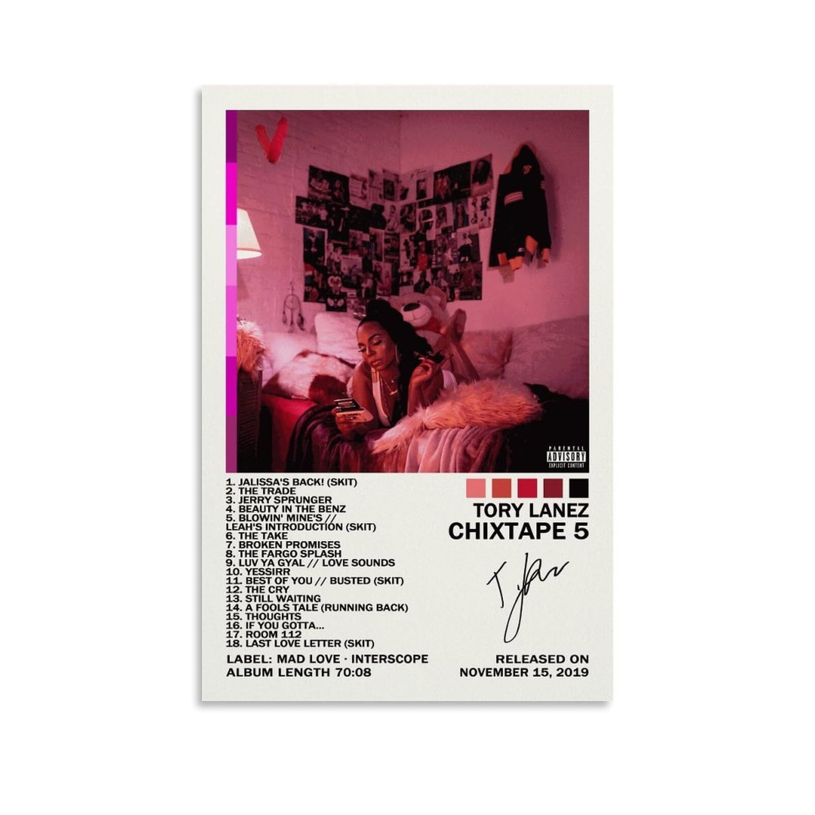 Tory Lanez Chixtape 5 Poster Canvas Wall Art Living Room Posters Bedroom Painting - Walmart.com