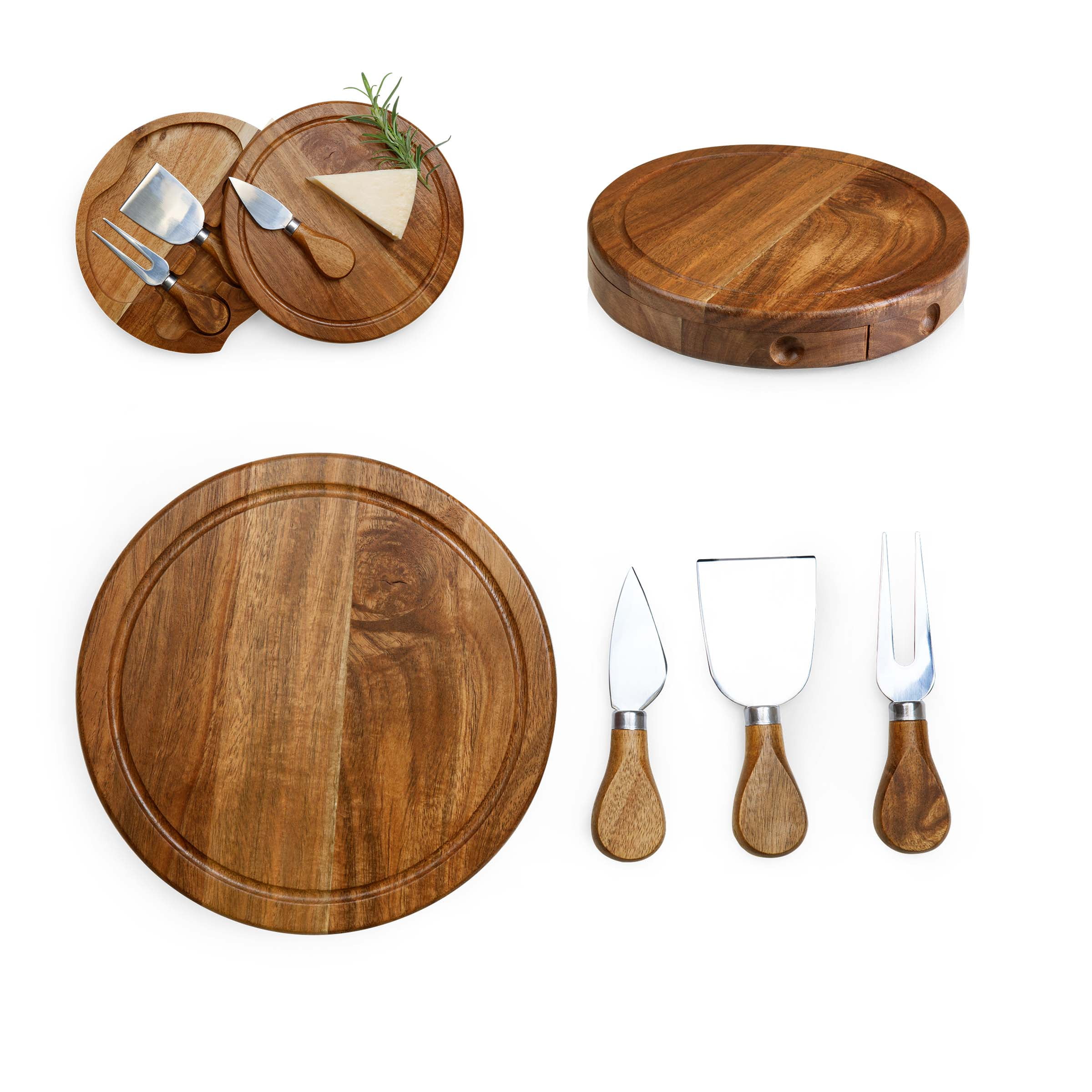 Toscana Acacia Brie Cheese Board and Tool Set - Walmart.com