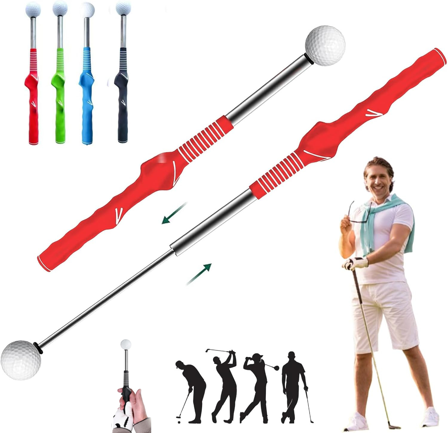 Toselfwith Telescopic Club, Retractable Golf Swing Training Aid, Golf ...