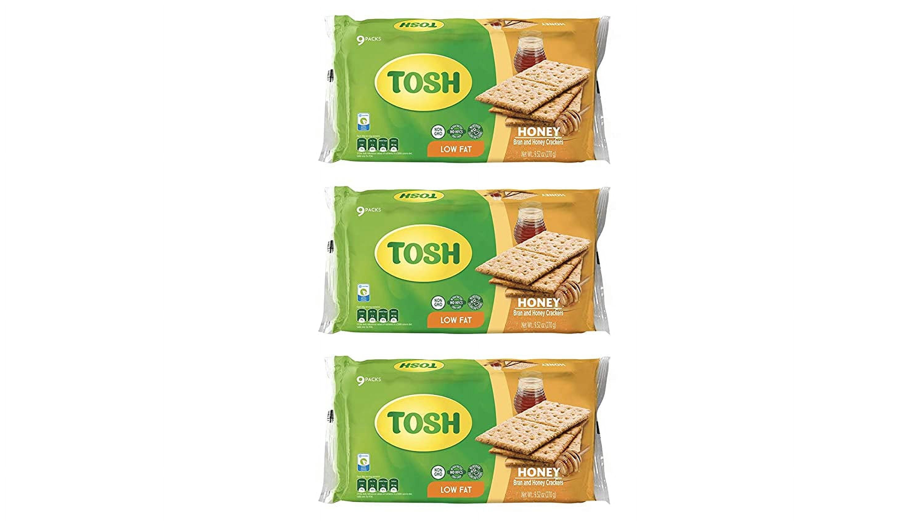 Tosh Cracker Honey, 9.52 oz, Pack of 3, Low Fat, Low Sodium - Walmart.com