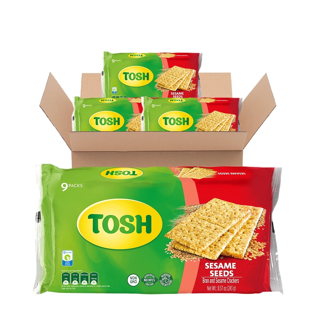 Tosh Healthy Sesame Crackers, Zero Trans Fats, No Cholesterol, Non-GMO ...