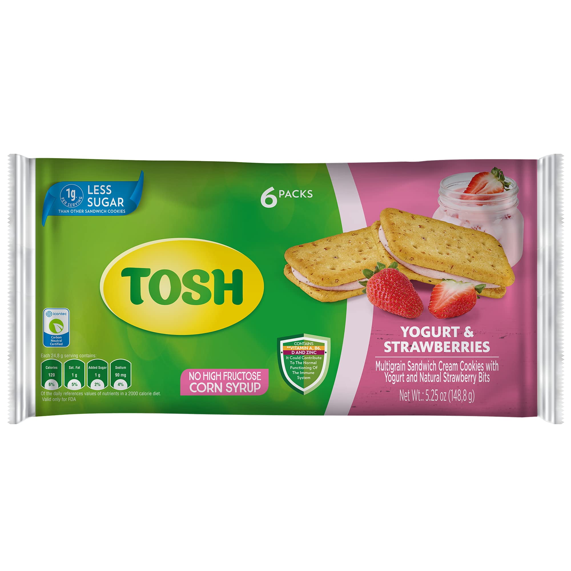 Tosh Yogurt & Strawberries RRF12 Cream Cookies | No Artificial Flavors ...