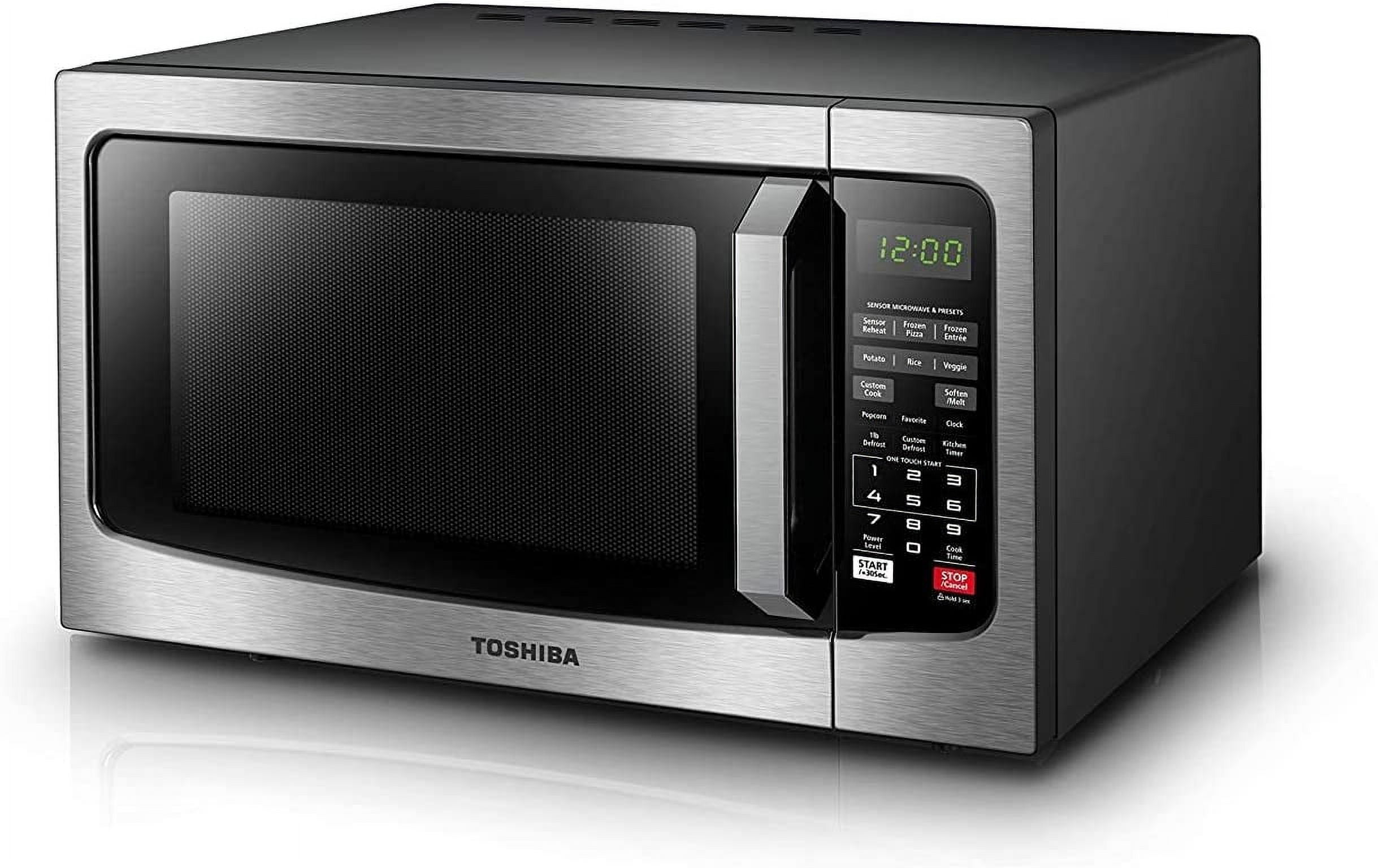 Toshiba 1100W 1.2 Cu.Ft. Countertop Microwave Oven, Stainless Steel ...
