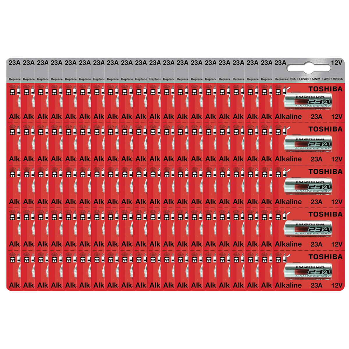 Toshiba A23 Battery 12Volt 23AE 21/23 GP23 23A 23GA MN21 (100 Batteries ...