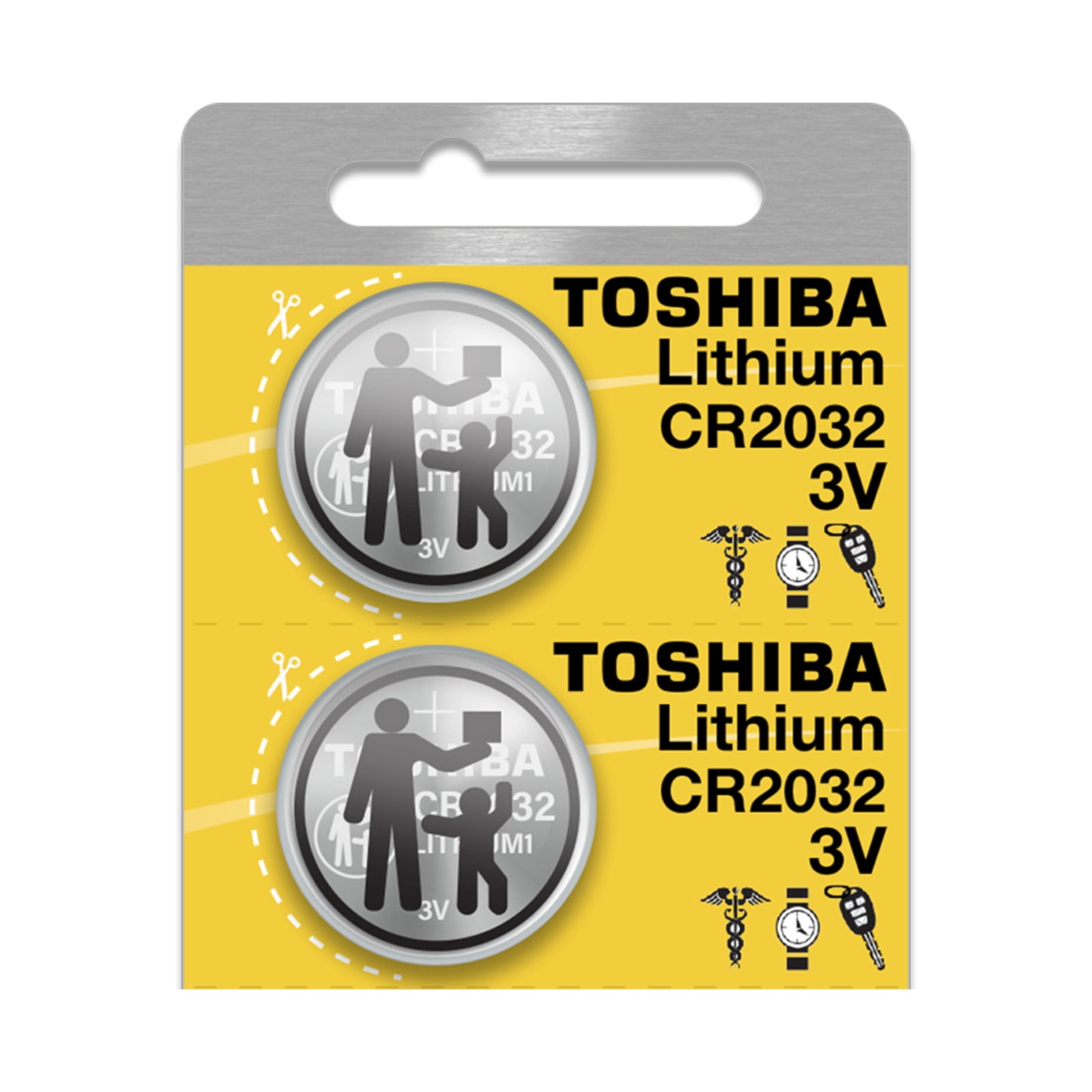 Toshiba CR2032 3 Volt Lithium Coin Battery (2 Batteries) - Walmart.com