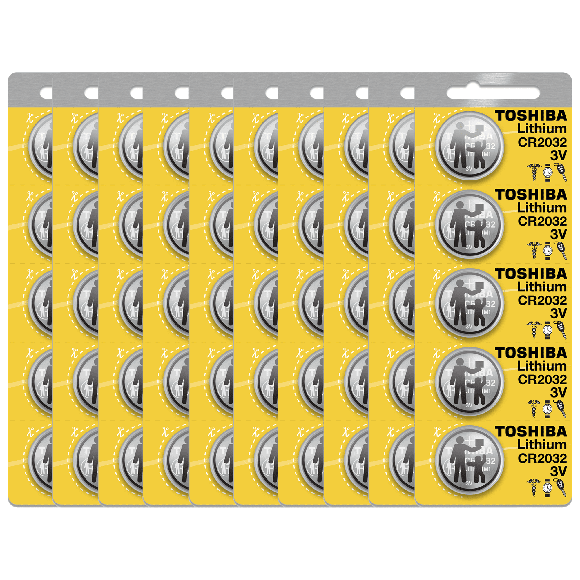 Toshiba CR2032 3V Lithium Coin Cell Battery for Button Watches (50 ...