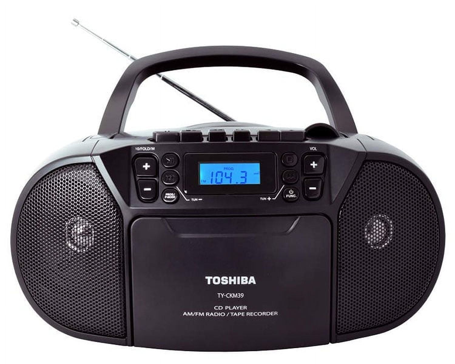 Toshiba Portable Boombox with AM/FM Radio, MP3 CD Cassette Player, Mega ...