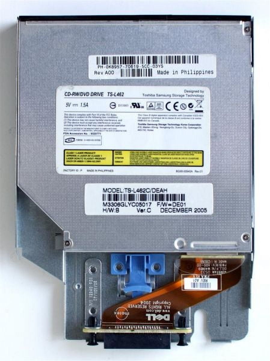 Toshiba samsung cd-rw/dvd drive ts-l462, ph-0k8957-70619 rev a00 (black ...