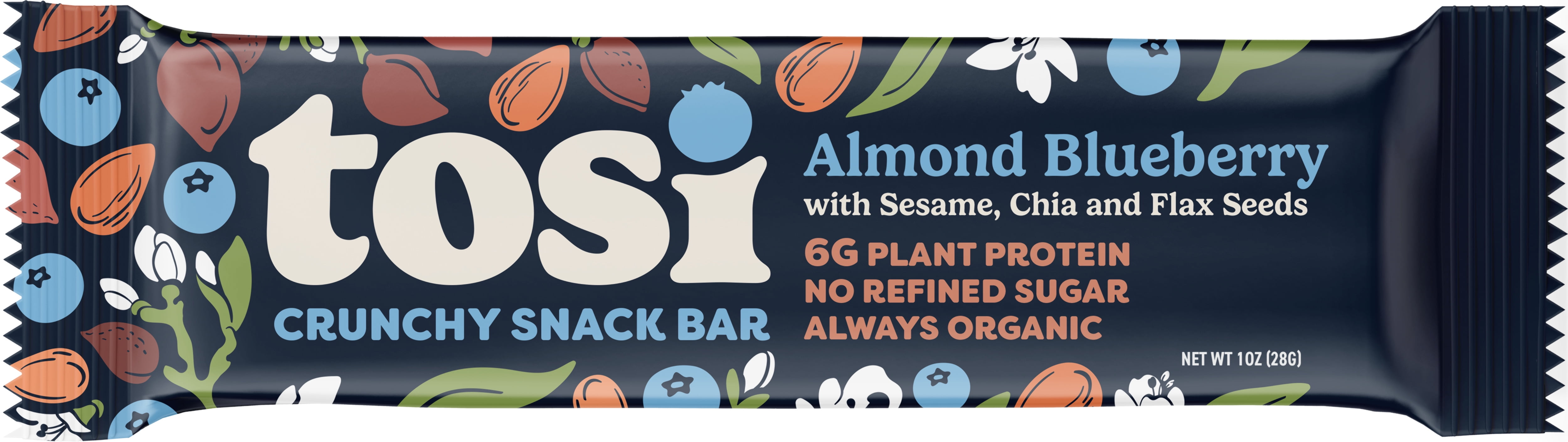 Tosi Almond Blueberry Crunchy Snack Bar - Walmart.com