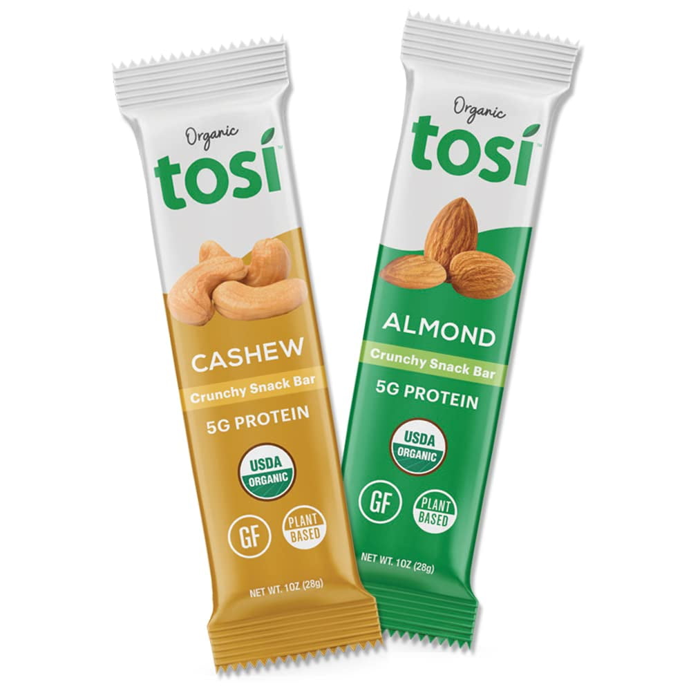 Tosi Almond and Cashew Protein HYZ01 Bars Combo, Plant Based with Nuts ...