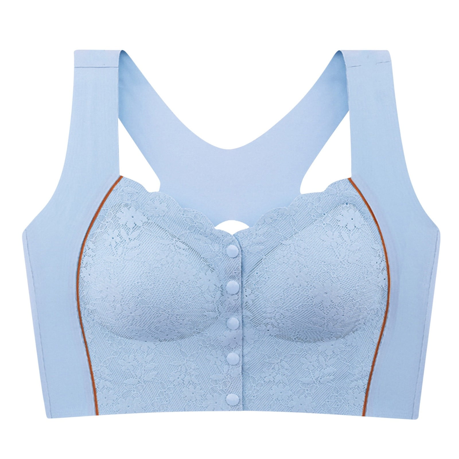 Tosmy Bras For Women Sexy Lace Front Buckle Print Underwear Without ...