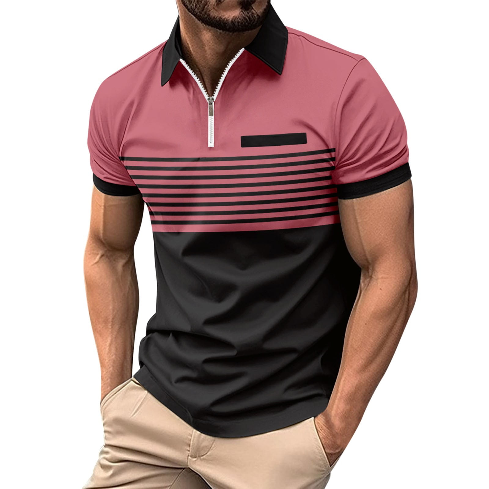 Tosmy Men's Polo Shirt Male Spring Summer Breathable Short Sleeve ...