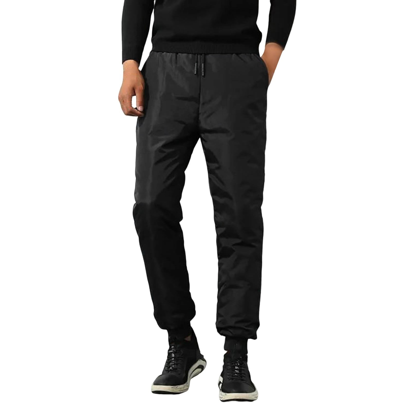 Tosmy Pants For Men Men Inside Outside Wear Cold Warm Thick High Waist ...