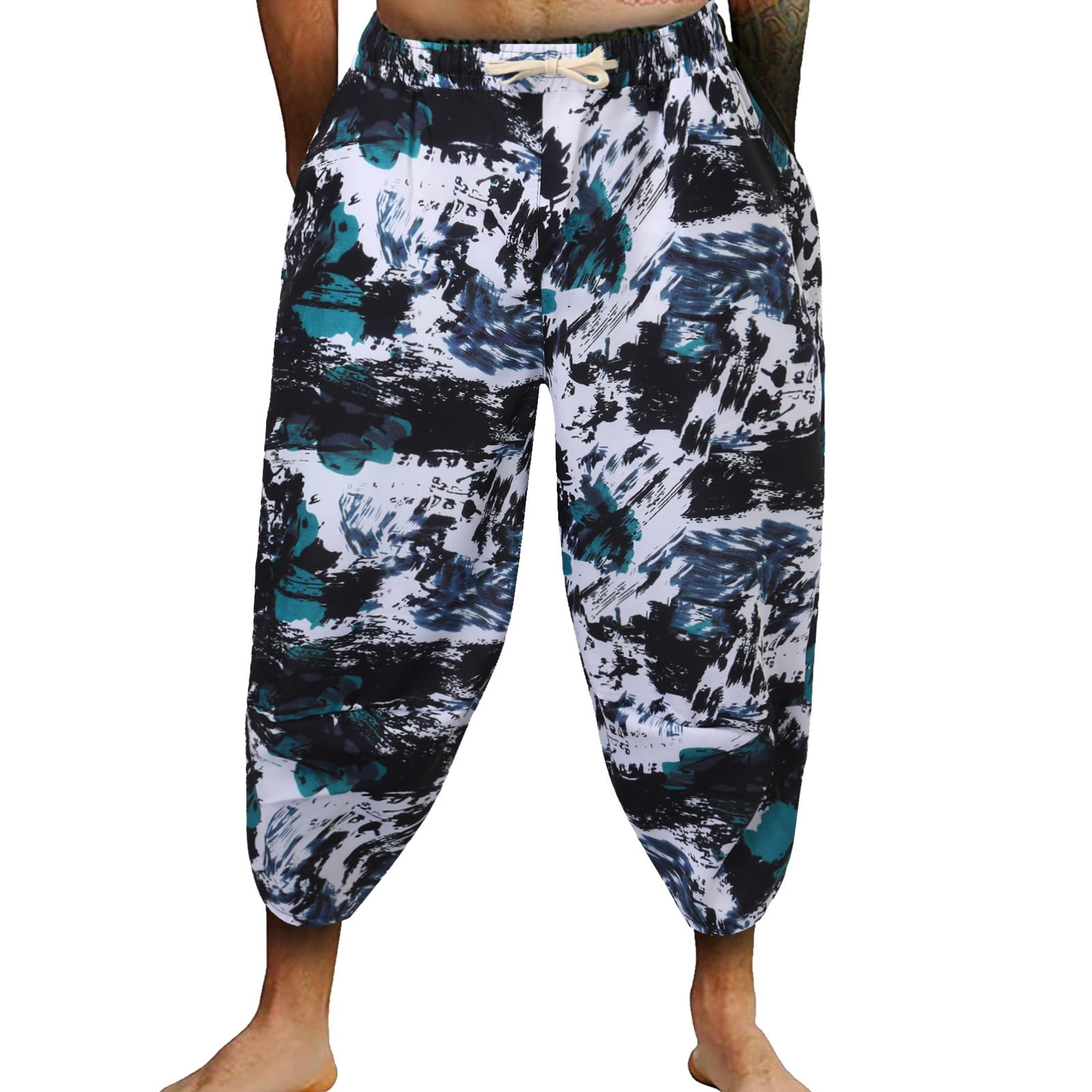 Tosmy Pants For Men Mens Summer Retro Loose Everything Trendy Casual