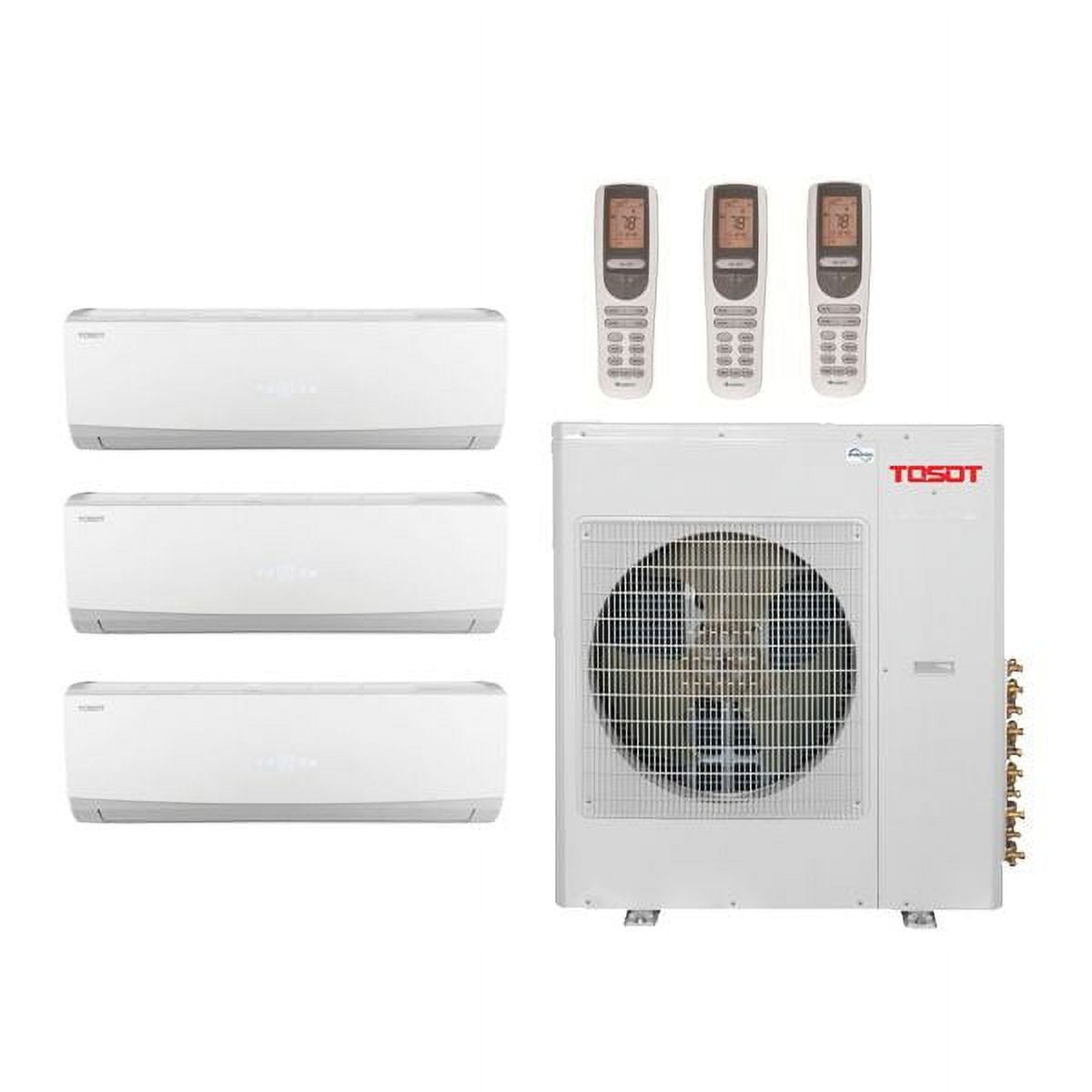 Tosot 27,000 Btu 21 Seer 3-Zone Ductless Mini Split Heat Pump System ...