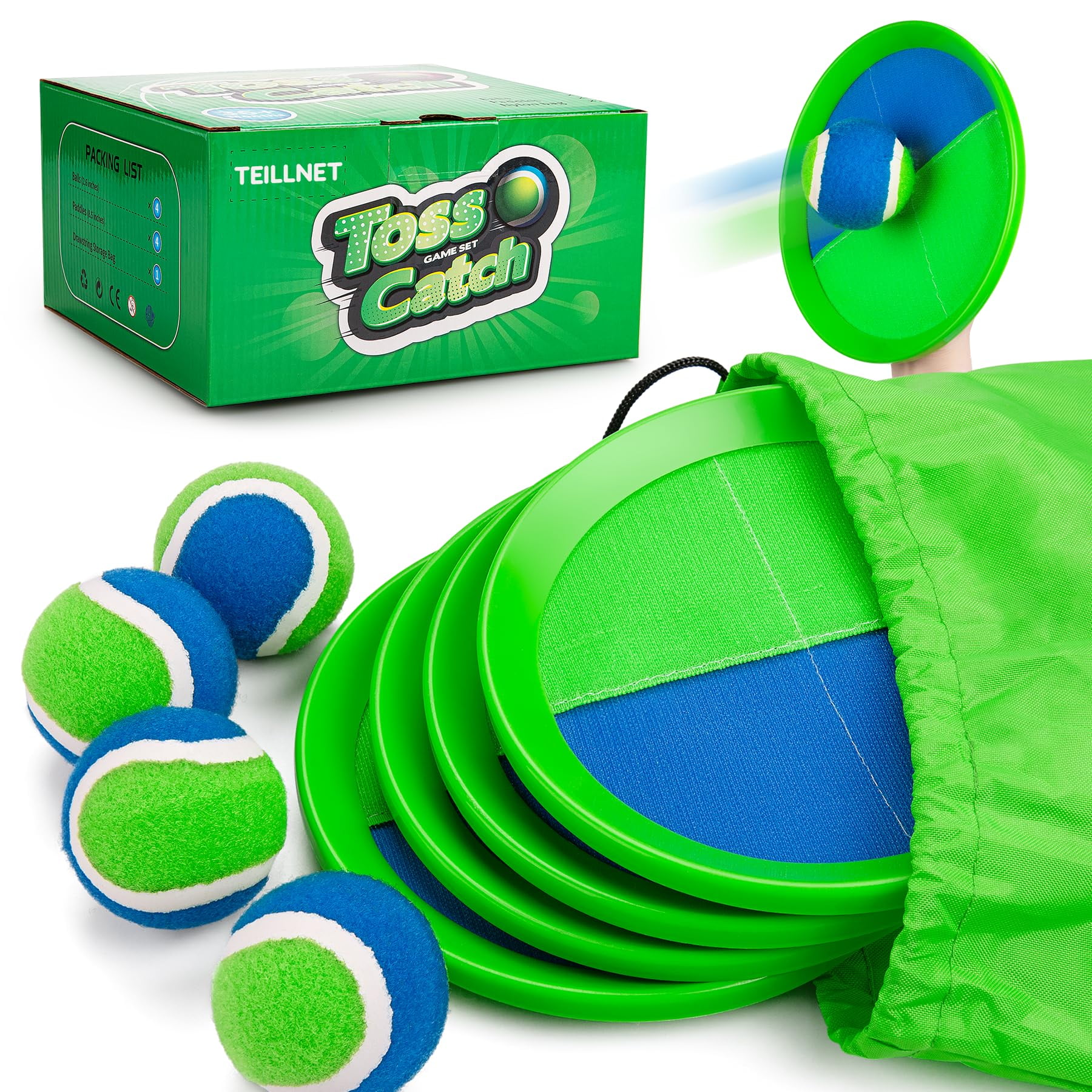 Toss and Catch Ball Set for Toddlers Kids 4 Pack - Beach Toys Pool Toys ...