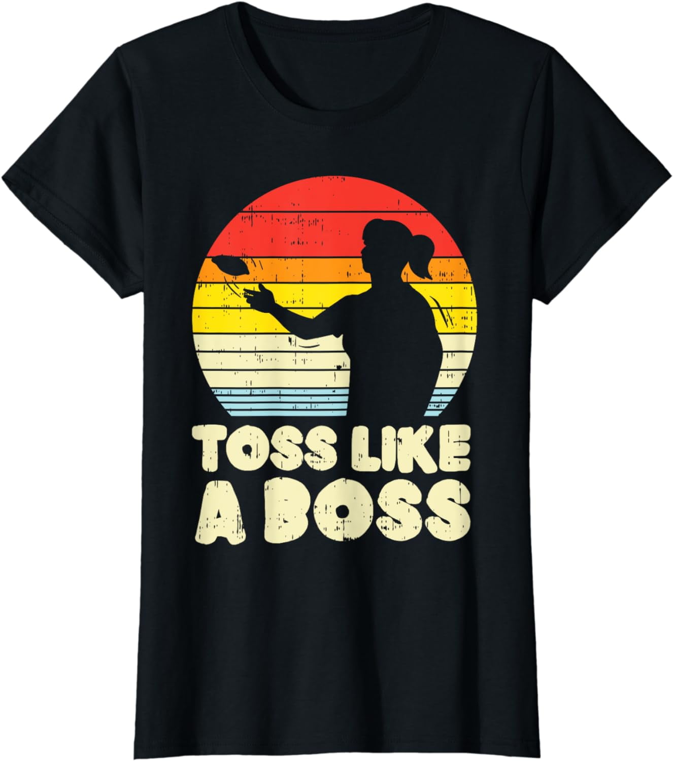 Toss Like A Boss Girl Retro Cornhole Corn Hole Women Gift T-Shirt ...