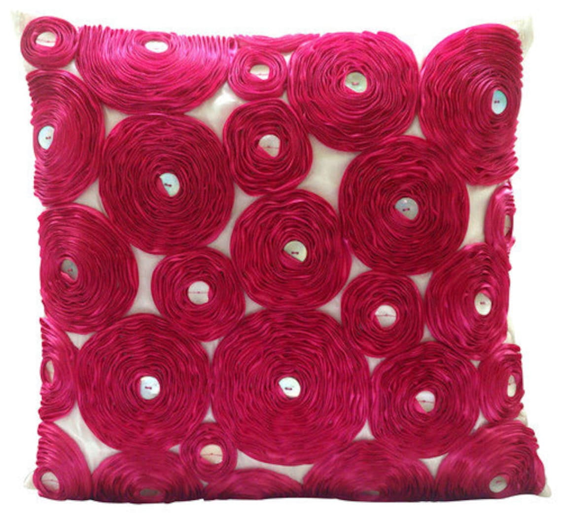 Toss Pillow Covers, Decorative Fuchsia Pink European Pillow Covers ...