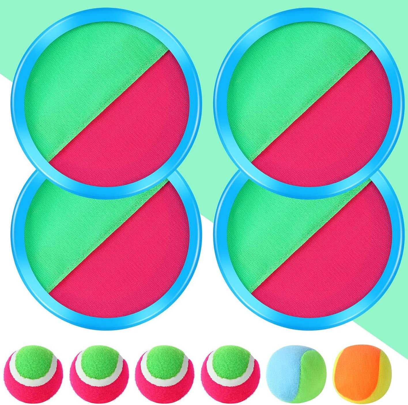 Toss and Catch Ball Game Set with 4 Discs & 6 Balls Outdoor Games ...