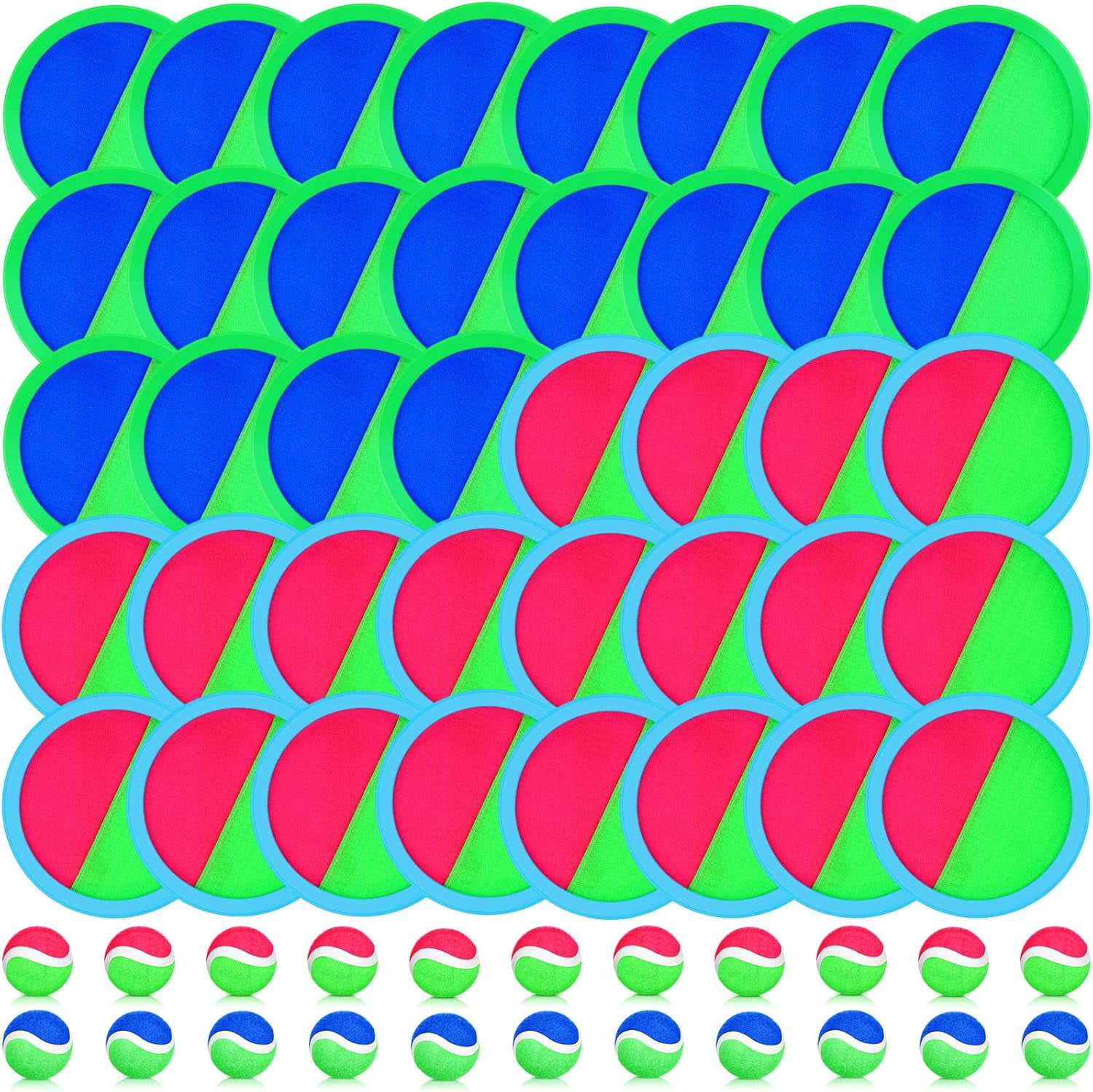 Toss and Catch Game Set 40 Paddles 20 Balls Beach Yard Family Outdoor ...