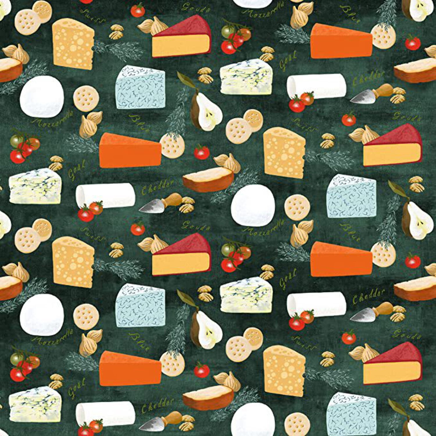 Tossed Cheese Plate Cotton Fabric - Walmart.com