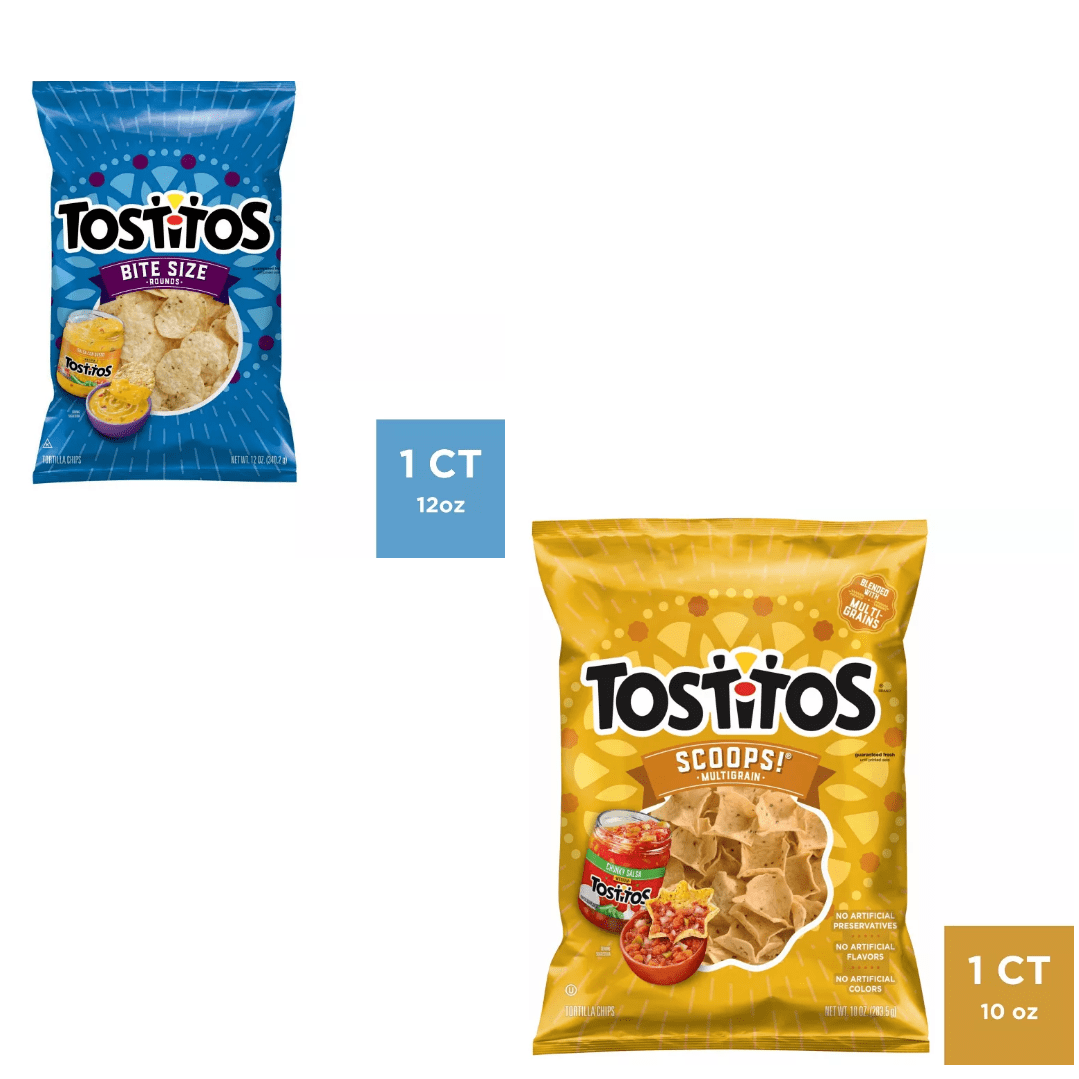 Tostitos Bite Size Rounds - 12oz Tostitos Multigrain Scoops! Tortilla ...