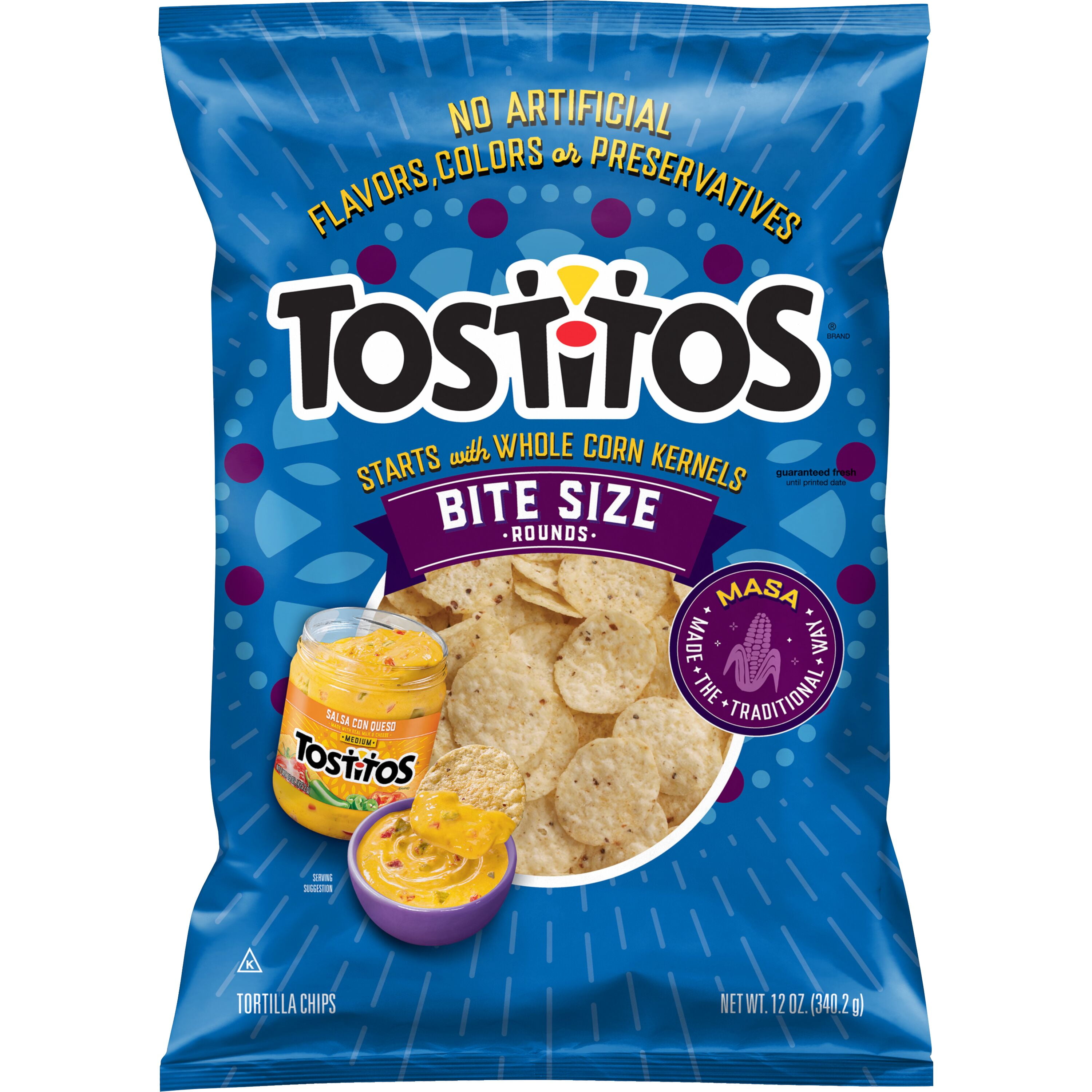Tostitos Crispy Corn Bite Size Tortilla Round Chips, Gluten Free, 12 oz ...