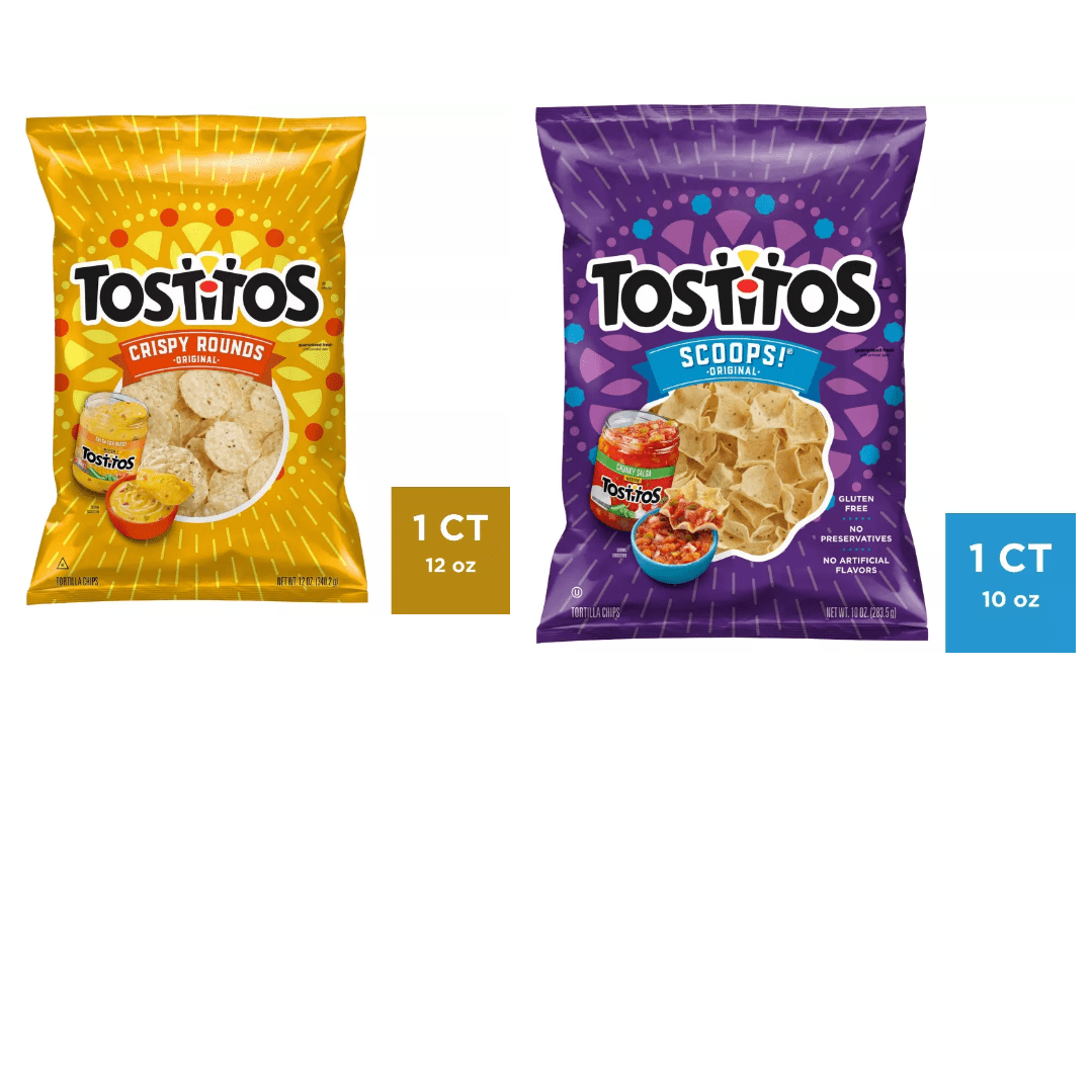 Tostitos Crispy Rounds - 12oz Tostitos Scoops! Tortilla Chips - 14.5oz ...