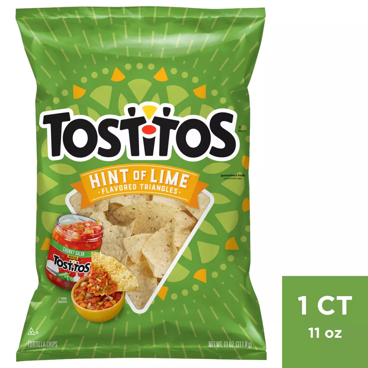 Tostitos Hint Of Lime Tortilla Chips - 11oz - Walmart.com