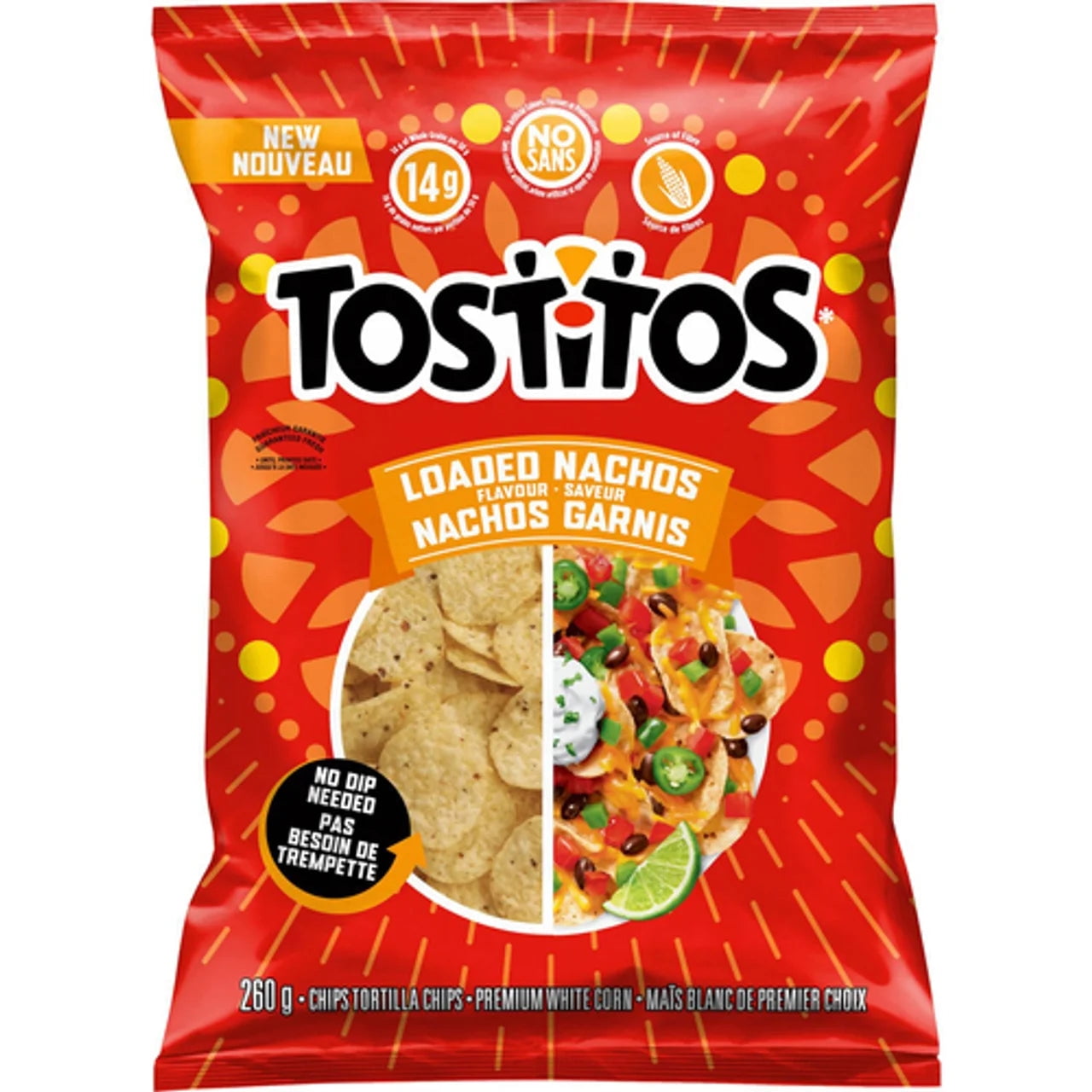 Tostitos Loaded Nacho Tortilla Chips, 260g/9.2 oz - Walmart.com