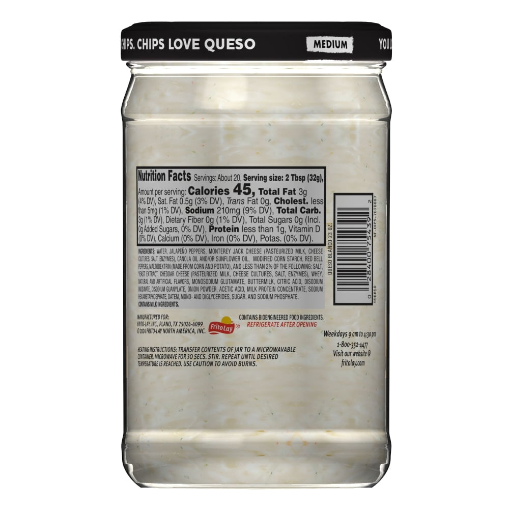 Tostitos Medium Queso Blanco Dip - 23 oz - Pack of 2 - Walmart.com