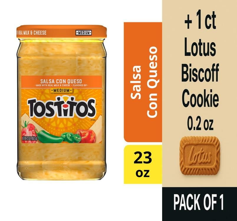 Tostitos Medium Salsa Con Queso Dip 23 oz - Pack of 1 & Lotus Biscoff ...