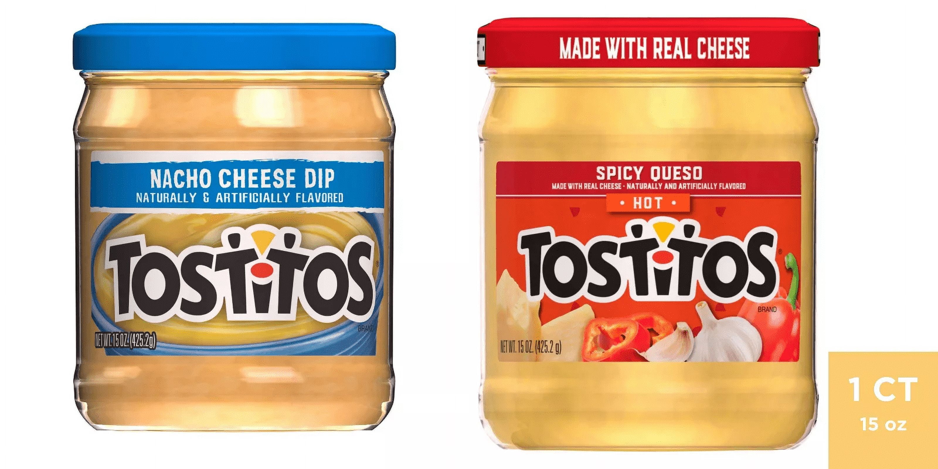 Tostitos Nacho Cheese Dip - 15.75oz - Tostitos Spicy Queso Dip -15oz ...