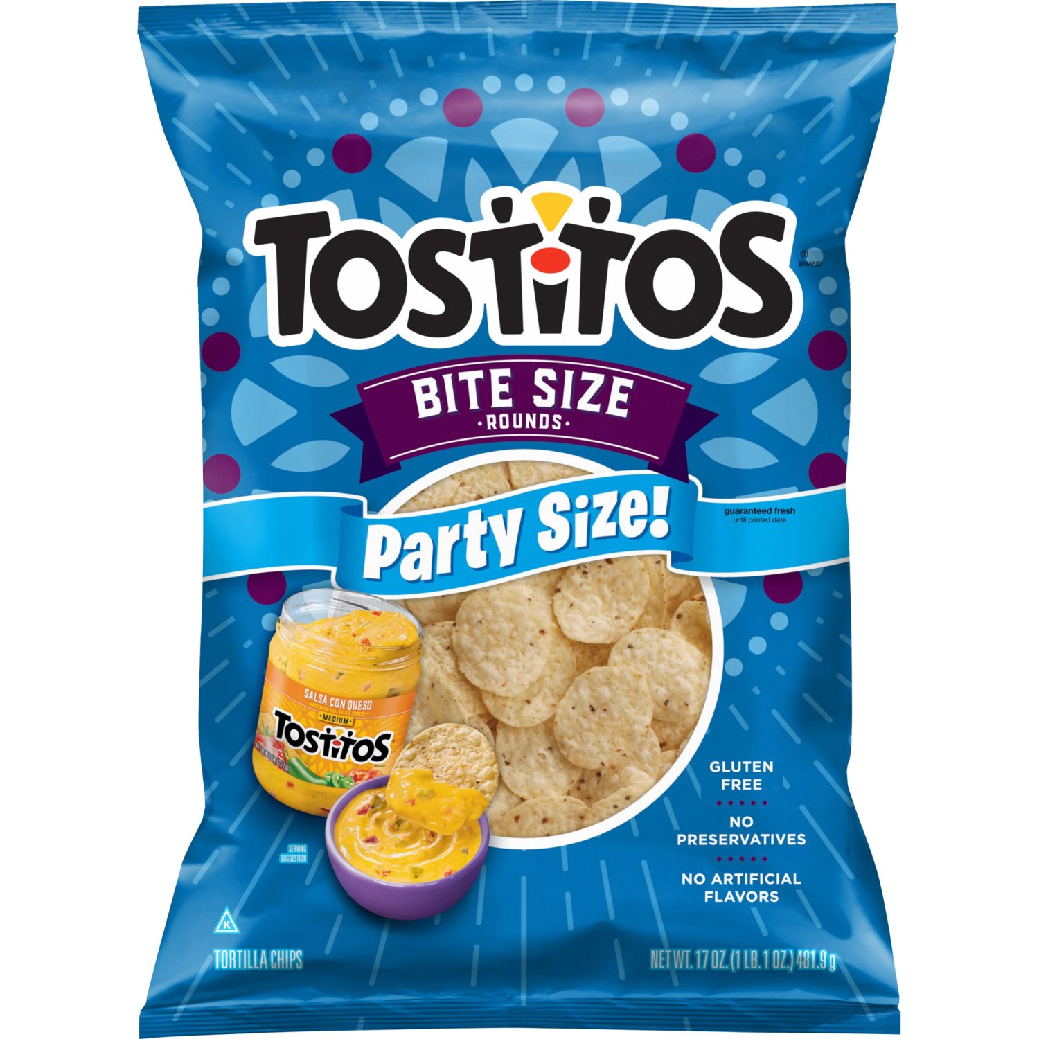 Tostitos Party Size Bite Size Tortilla Chips 17 oz Package May Vary ...