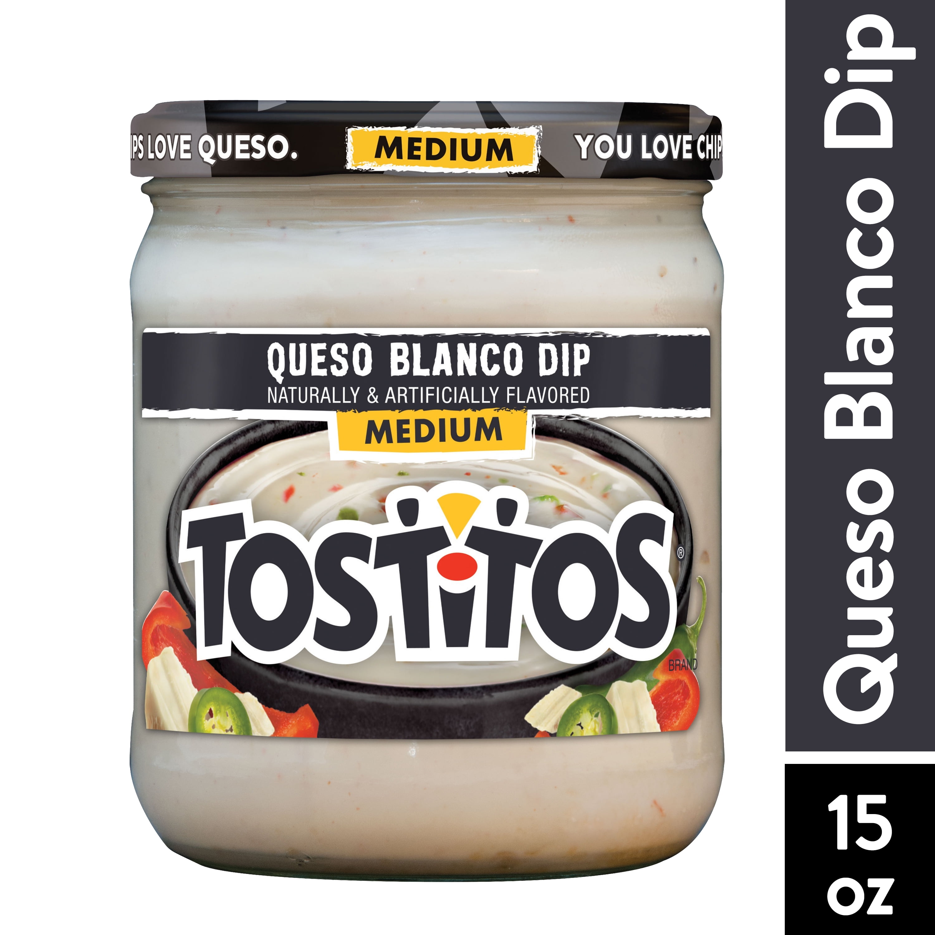 Tostitos Queso Blanco Flavor Cheese Dip, 15.0oz Shelf-stable Jar ...