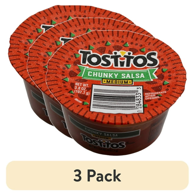 (3 pack) Tostitos Salsa Chunky Salsa Medium 3.8 oz To Go Cup 30 Pack ...